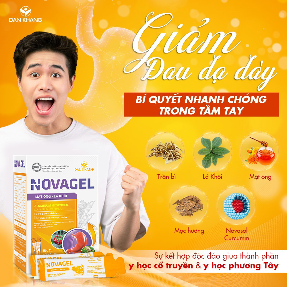 Novagel Dan Khang instant stomach pain relief drink package - Box of 20 ...