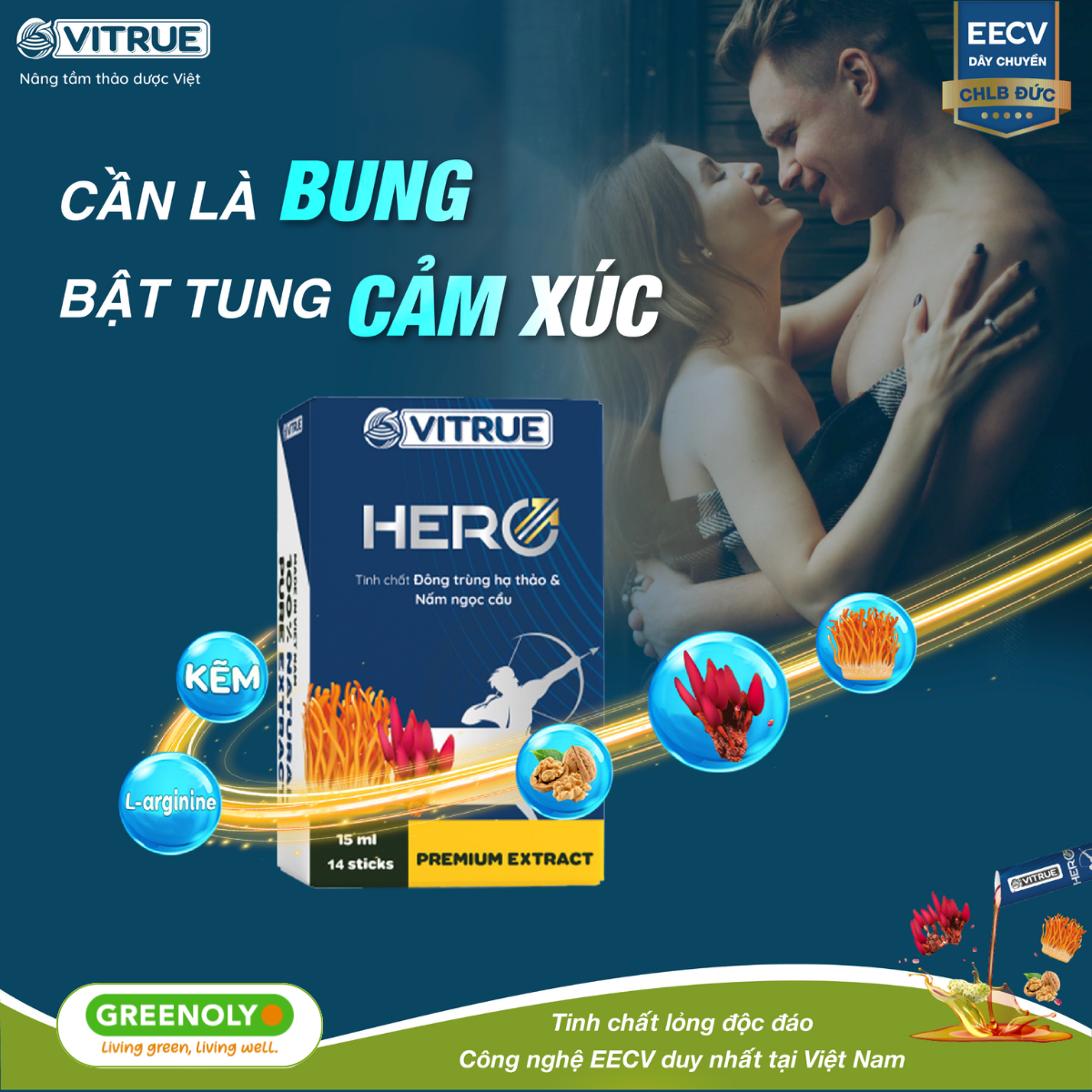 Vitrue Hero Cordyceps and Pearl Mushroom Essence Supplements Male ...