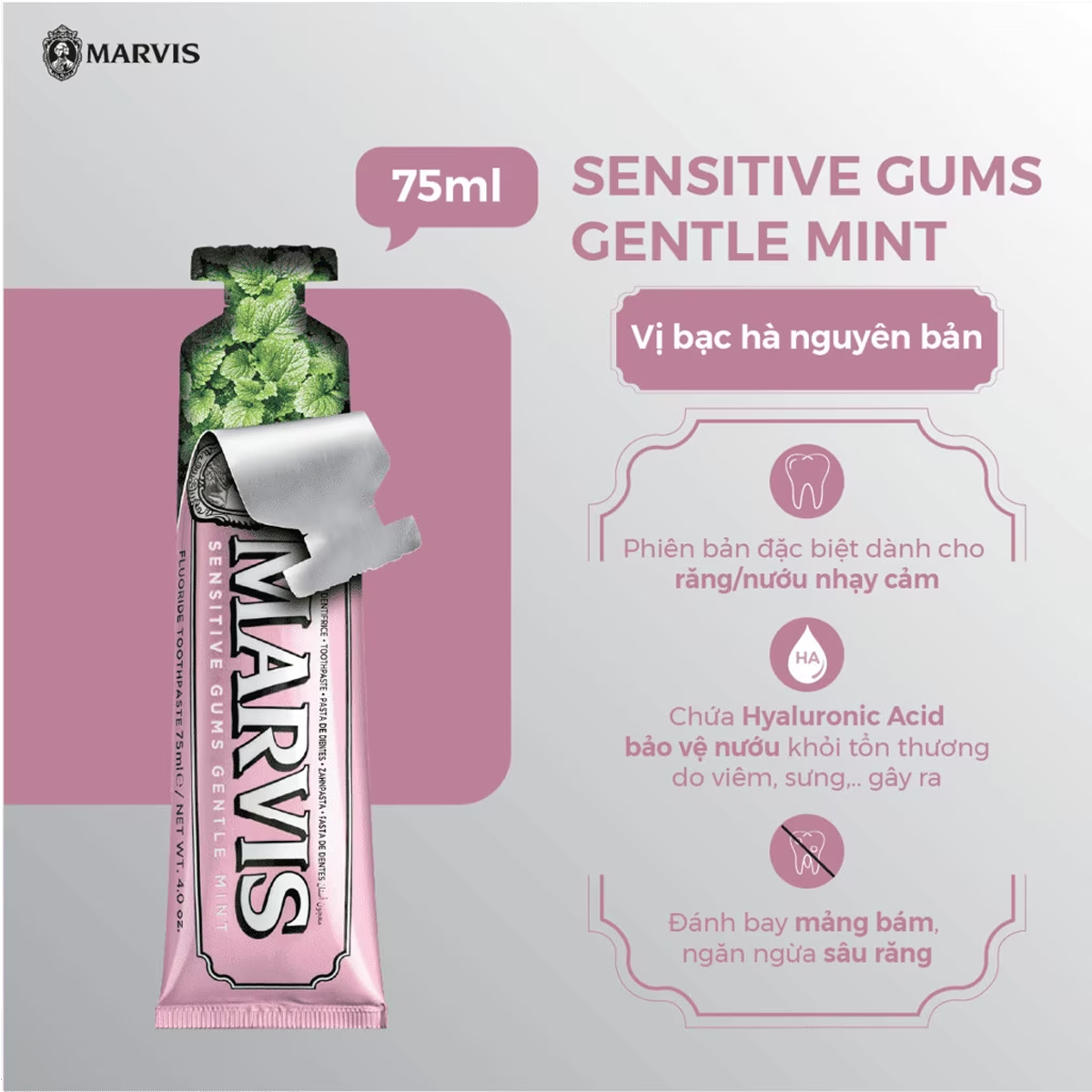 Marvis Sensitive Gums Gentle Mint Toothpaste 75ml | Shopee Malaysia