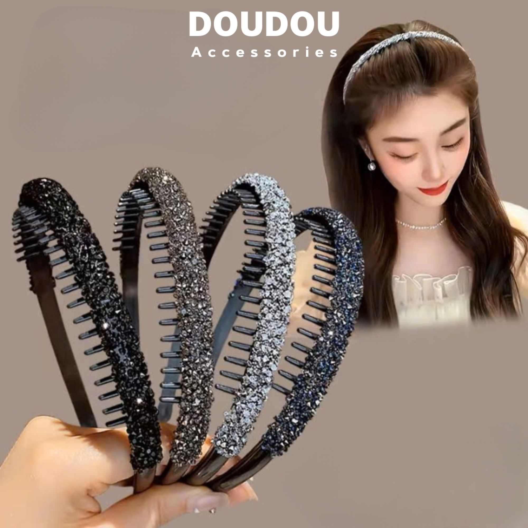 Doudou rhinestone hairband Hairband Women's hairband Hairband Women's ...