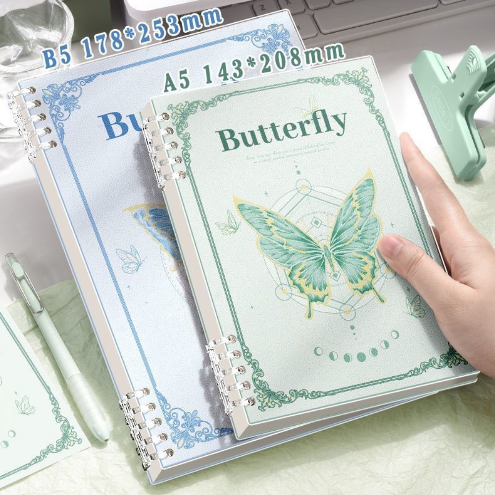 Butterfly-shaped notebook A5, B5 with checkered horizontal lines 80 ...