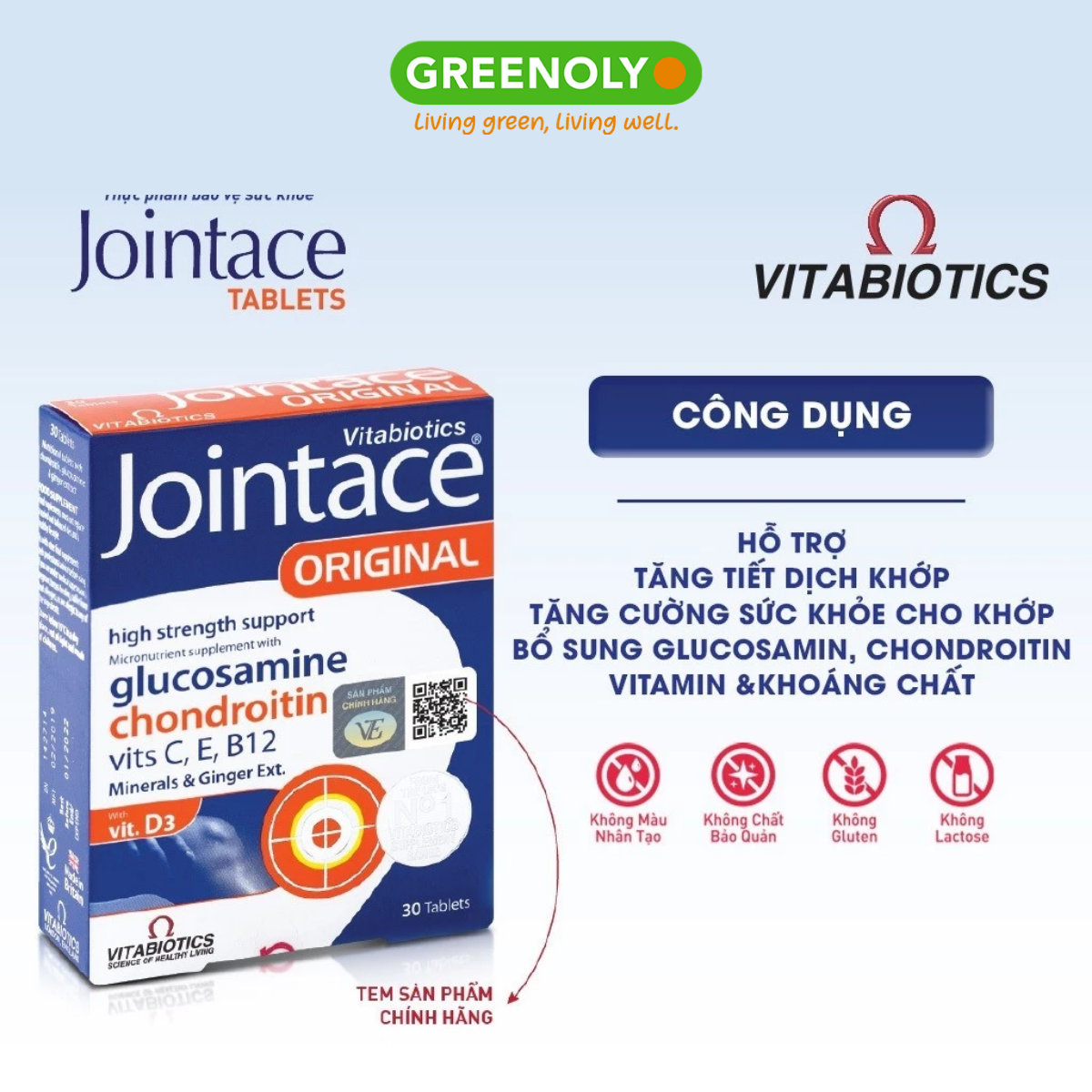 Vitabiotics JOINTACE Pills Support Increase Joint Fluid Secretion ...