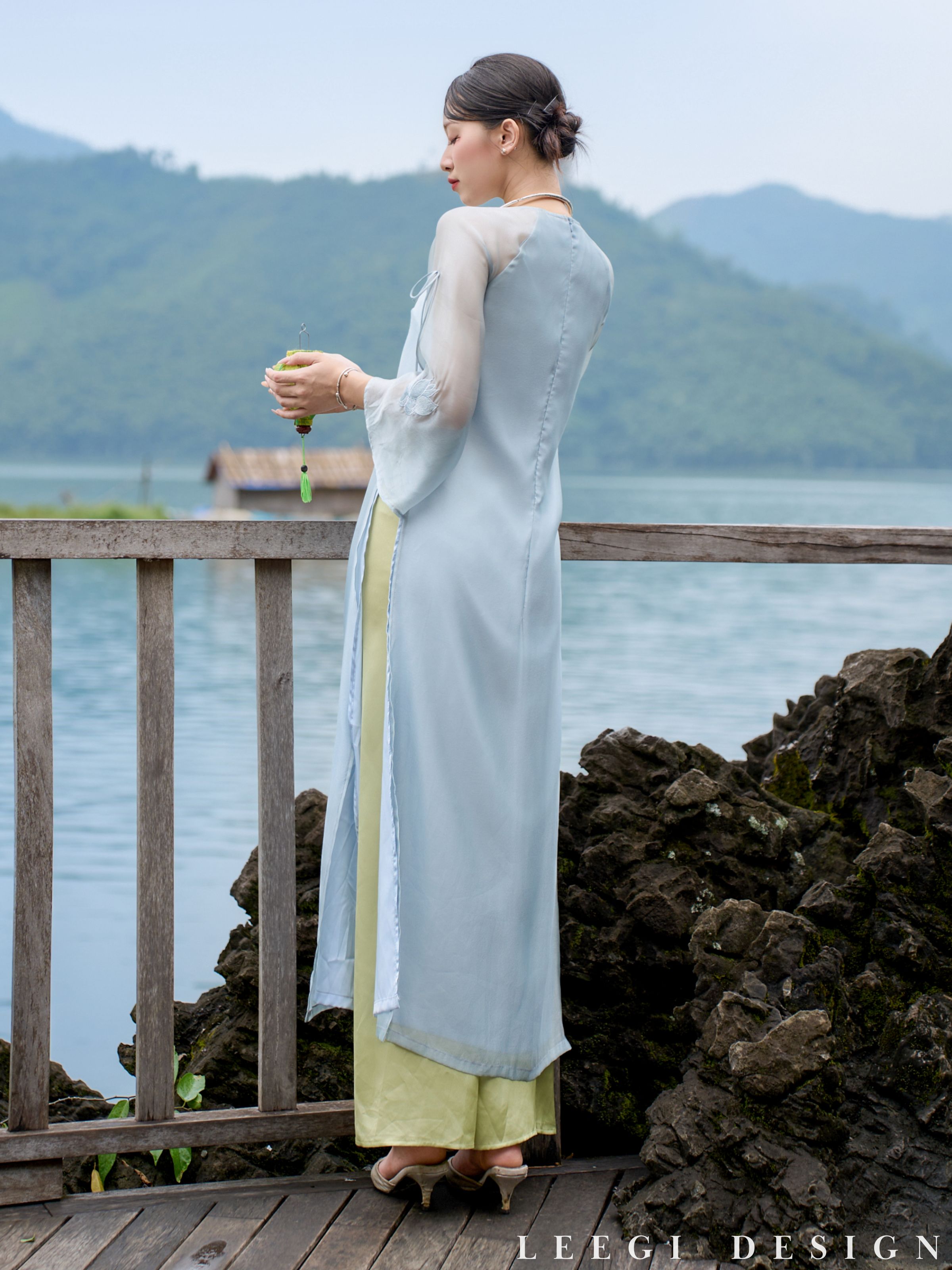 Modern Ao Dai for Women in Shiny Pink Silk Round Neck, Loose-fitting ...