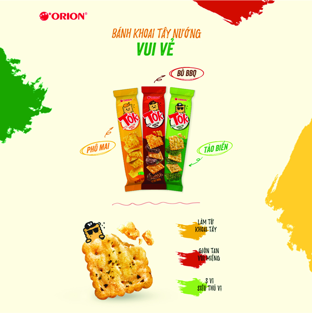 Box of 10 packs of Tok Orion Baked Potato Cakes with Seaweed flavor ...