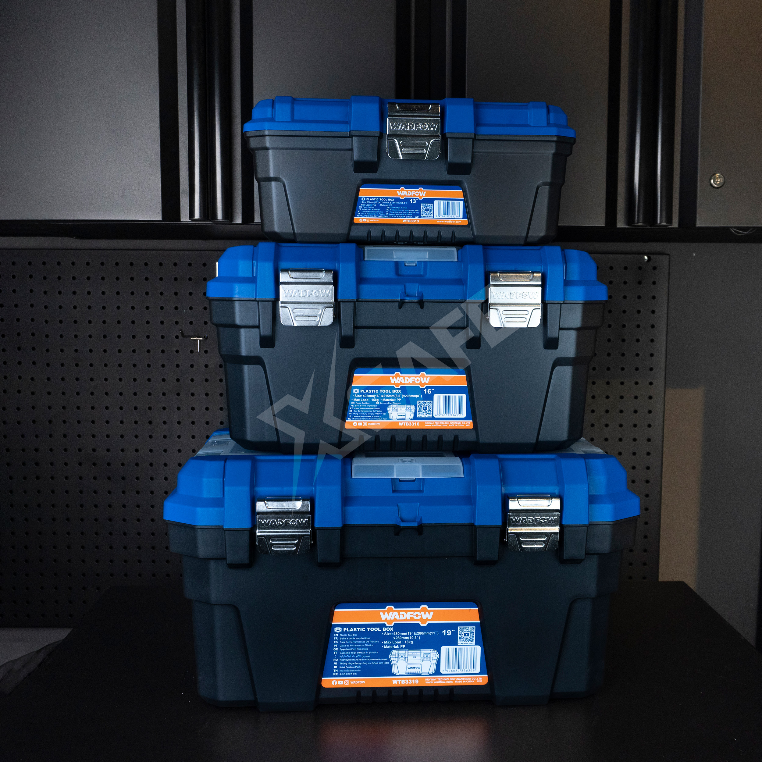 Wadfow-total 13-20 inch tool box made of PP plastic, good impact ...
