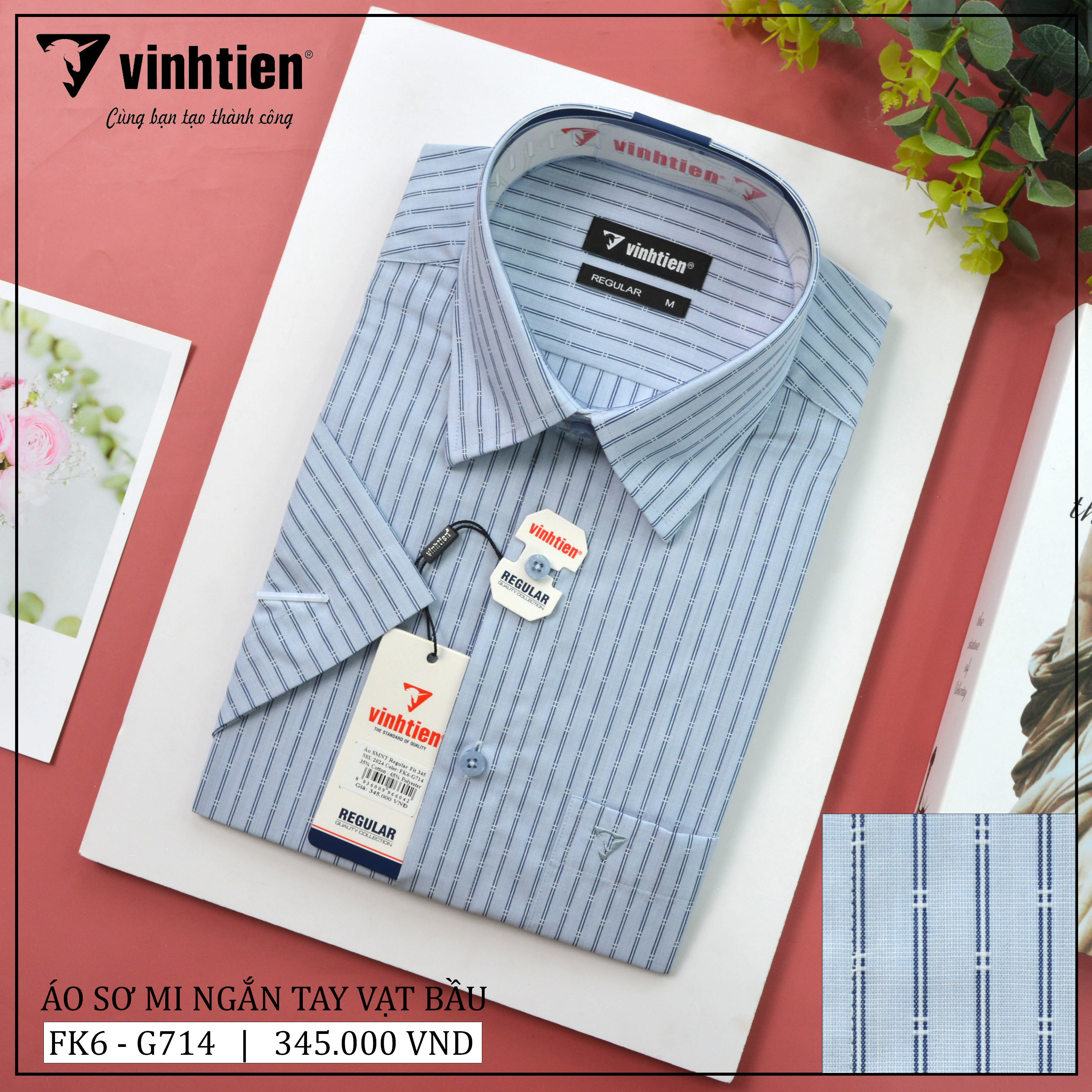 Vinh Tien 345 Regular Form Striped Short-Sleeved Shirt - Many Colors ...