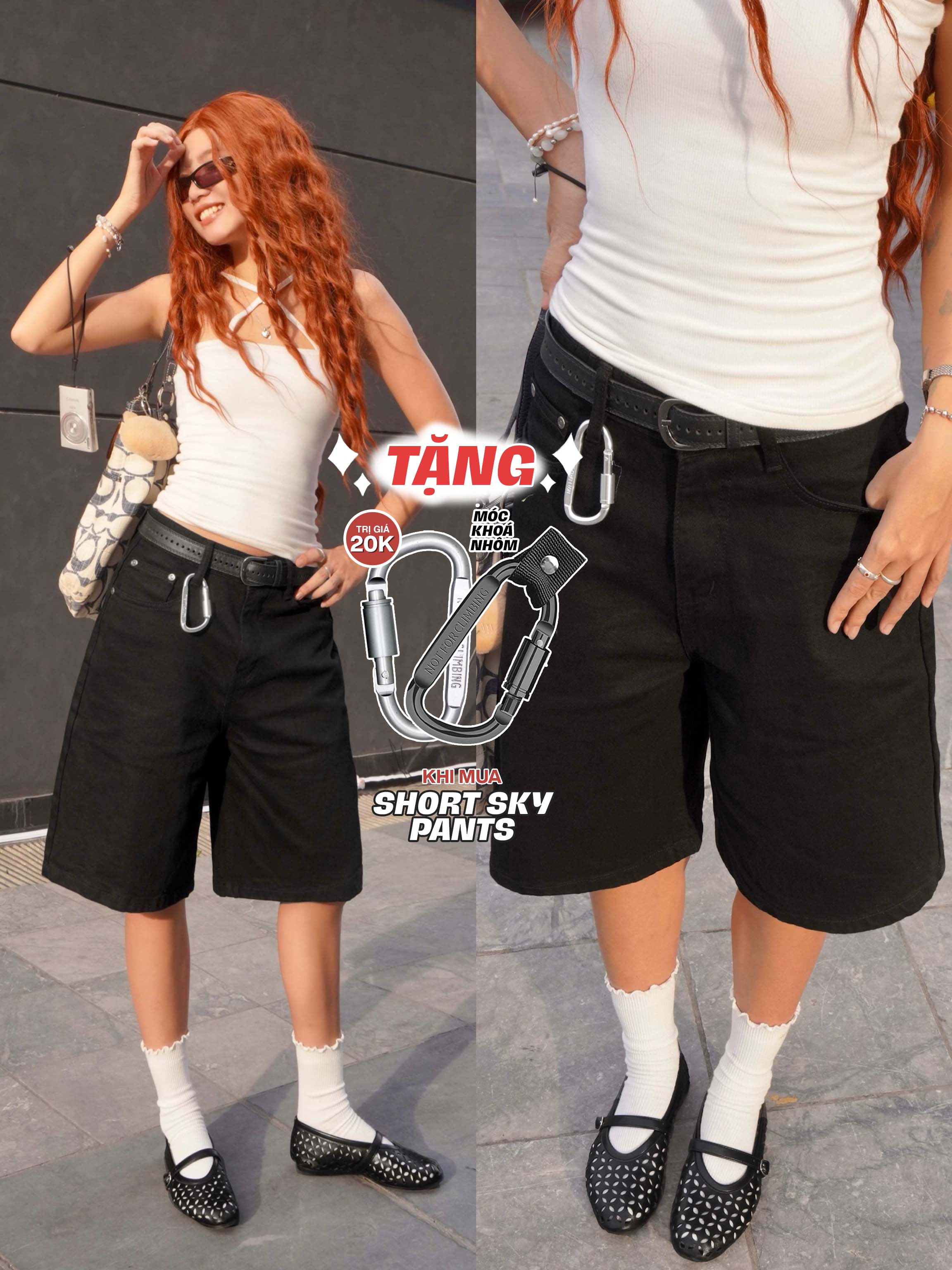 [Free Aluminum Keychain] Reetro Sky Unisex Wide Leg Jeans Shorts ...