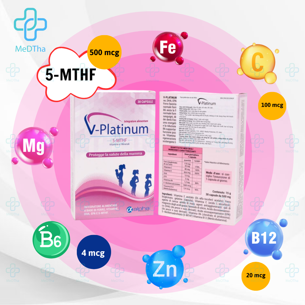 Combo of 3 BOXES V-Platinum 5-MTHF - Folic Acid / Folate, Iron ...