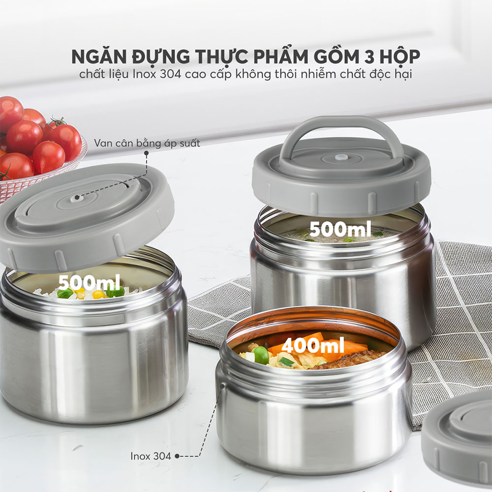 Elmich EL-8302 Thermal Lunch Box (Capacity 1700ml, 304 Stainless Steel Material) | Shopee Malaysia