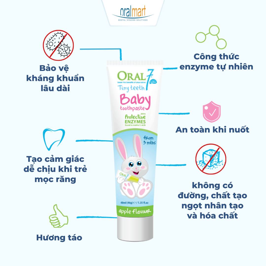 Children's toothpaste safe to swallow with Oral7 Tiny Teeth finger ...