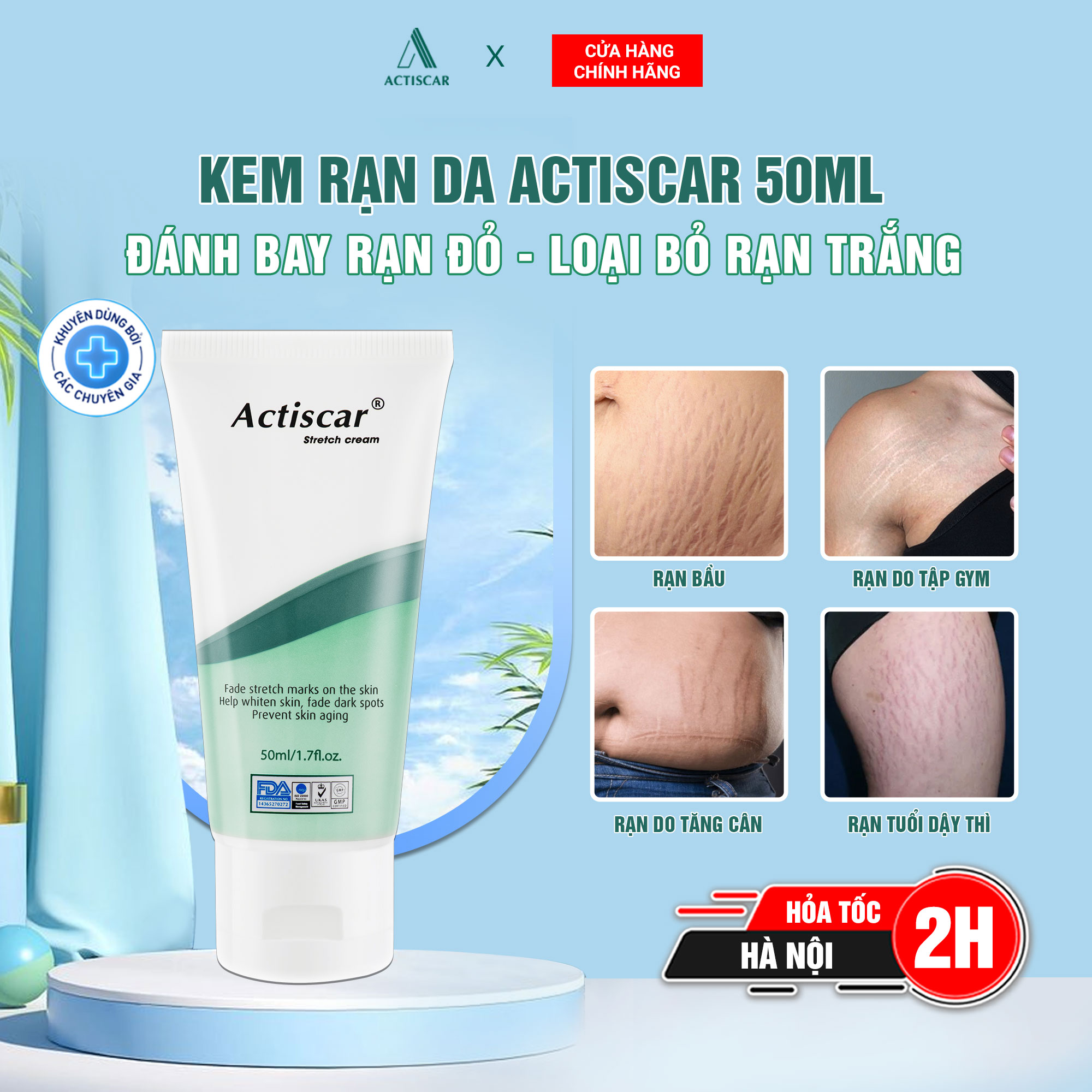 Actiscar Stretch Mark Cream 50ML Fade Stretch Marks for Pregnancy ...