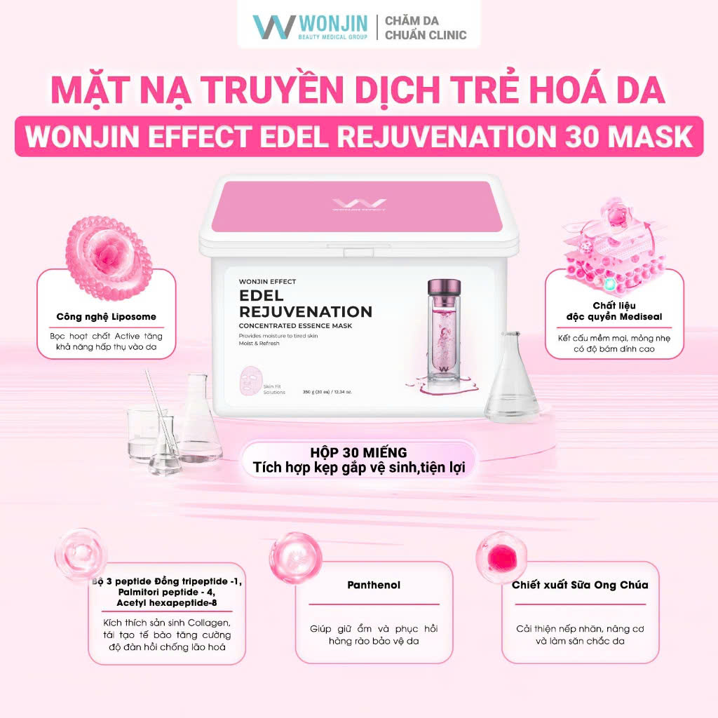 [Box of 30 PIECES] WonJin Effect Edel Rejuvenation Mask to Help Infusion and Support Skin ...