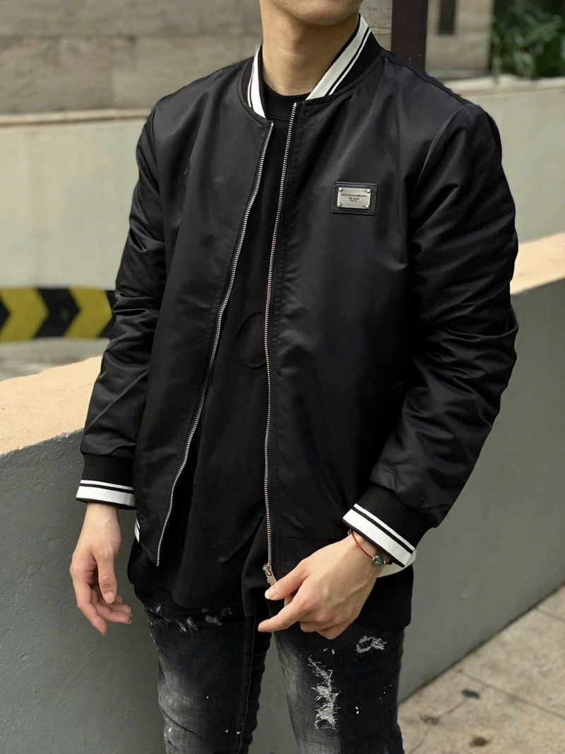Don Che men's and women's bomber windJacket embroidered with metal logo ...