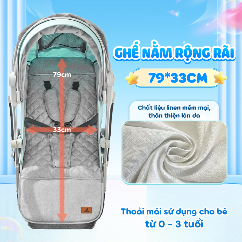 Chilux A320 folding stroller - Large canopy with many steps, safe wheel ...