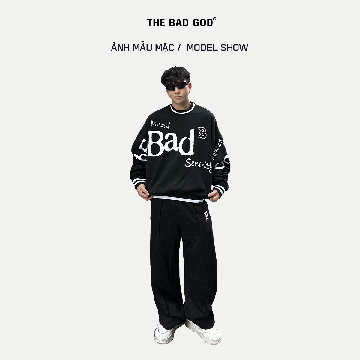 The Bad God Monogram Witty Velvet Sweater for Men and Women Boxy Form ...