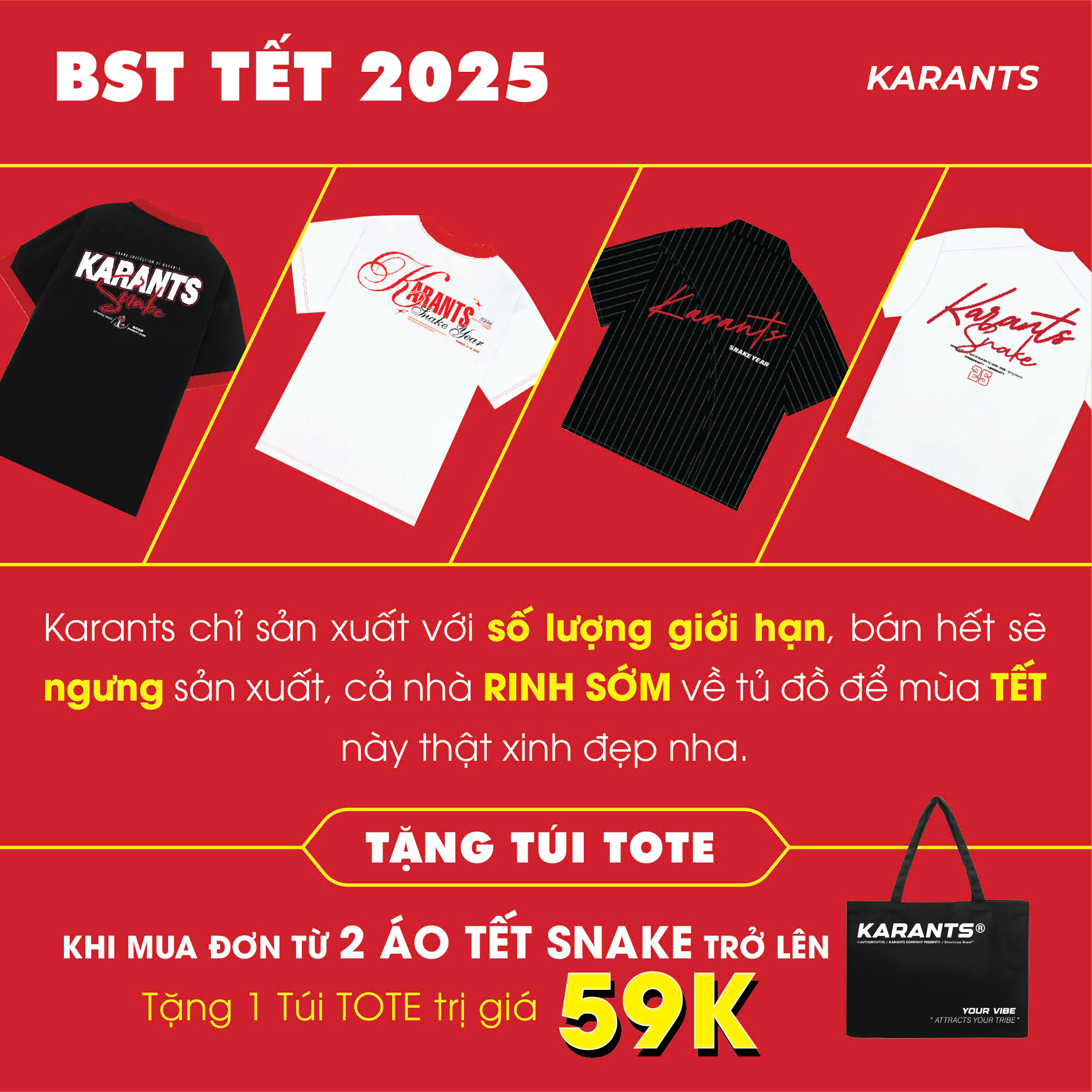 [Collection CNY Karants 2025] - Shirt CNY Snake Boxy Form Box Bag Local ...