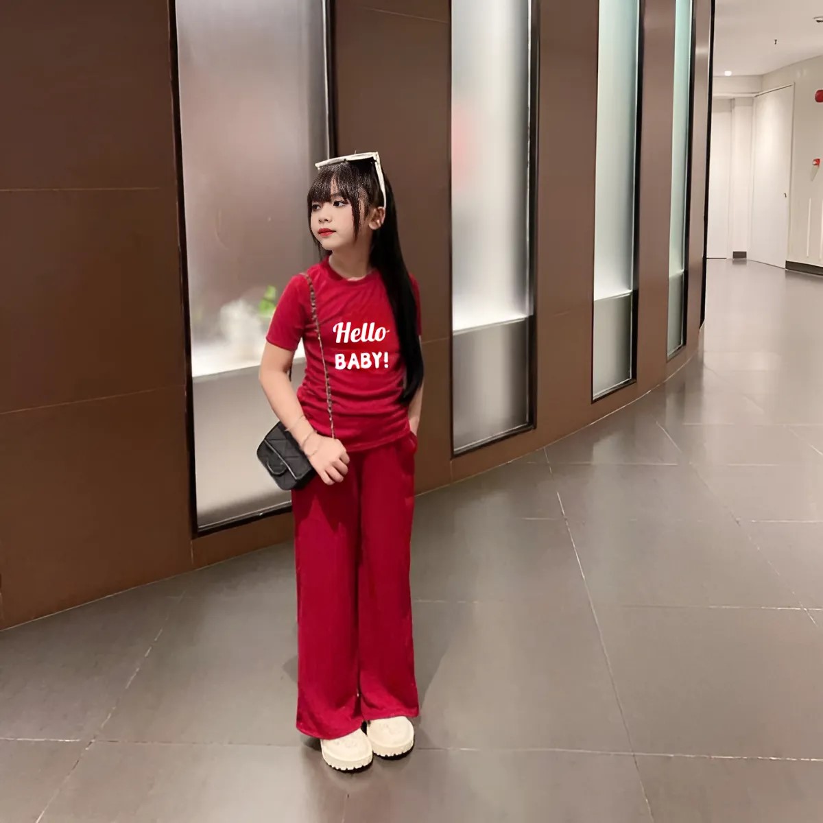 16-43KG BABY girl's clothing set short sleeve shirt printed with the ...