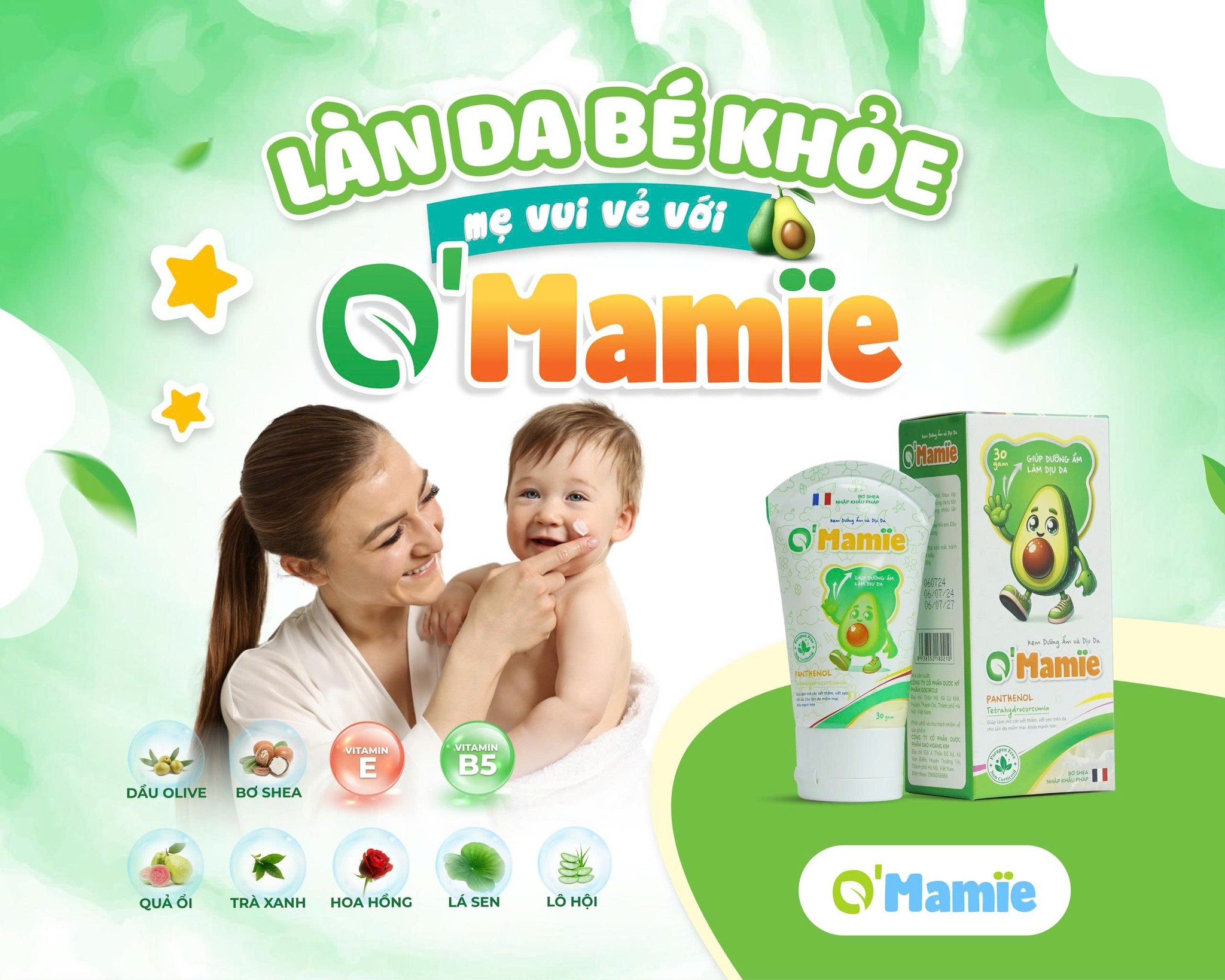 O'Mamie Baby Moisturizing Cream helps keep baby's skin soft, smooth and ...