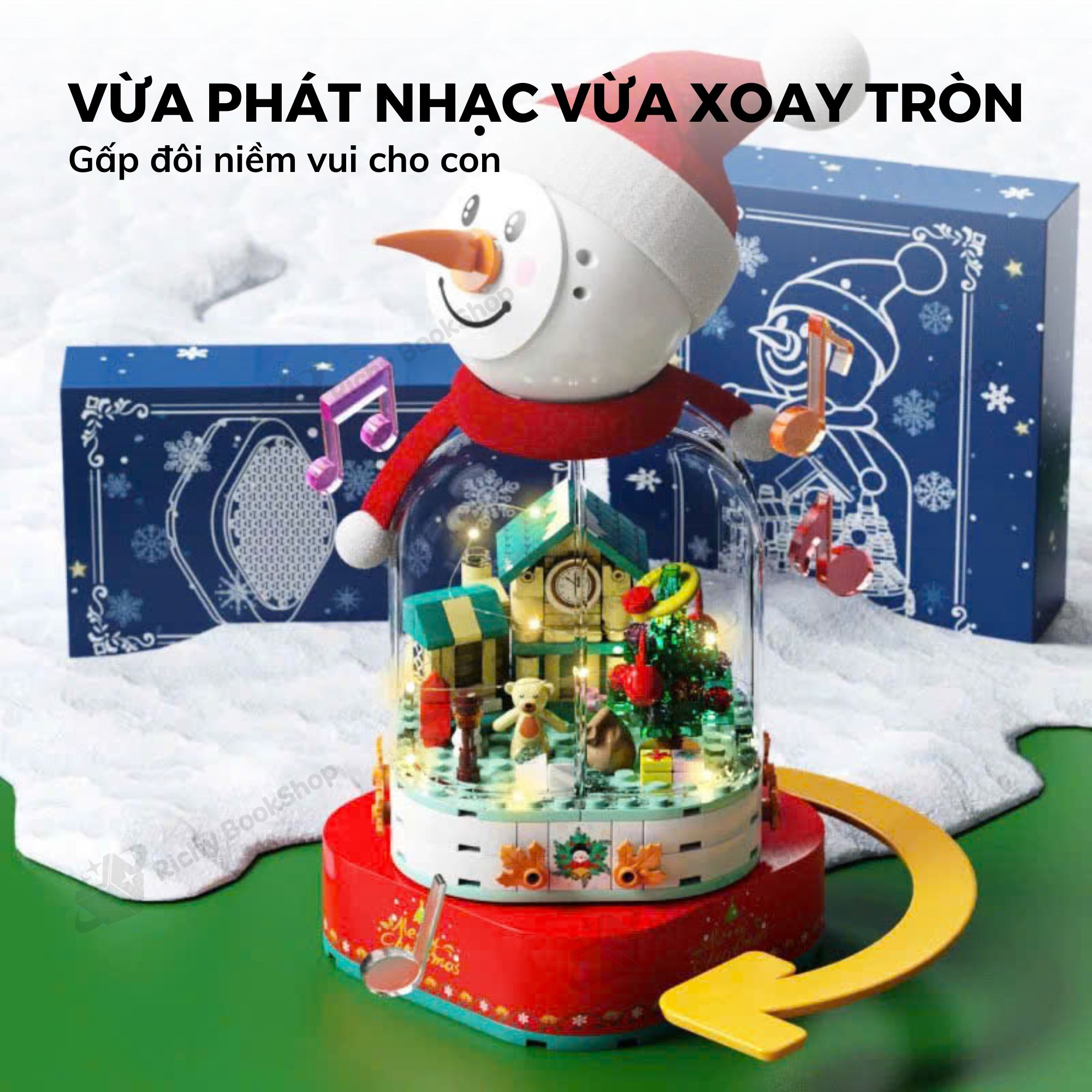 Christmas House and Snowman Model Assembly Toy with Led Light, Self ...