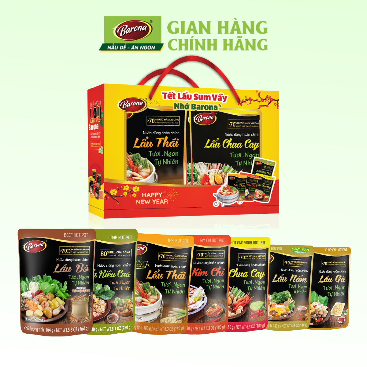 Spring Box of 7 packs of Barona Hot Pot Broth 180g | Shopee Malaysia