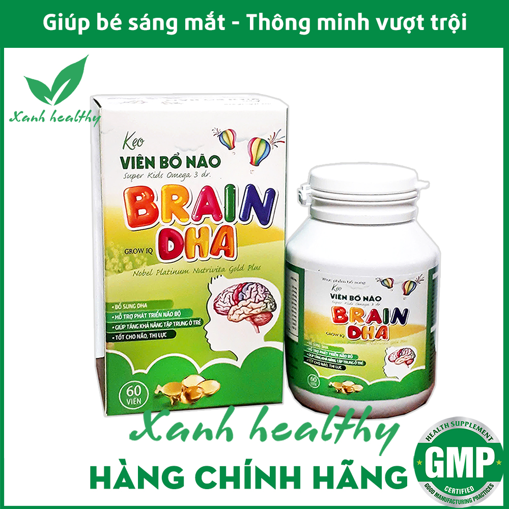 Combo of 3 boxes of DHA brain brain candy - Box of 60 tablets - Green ...