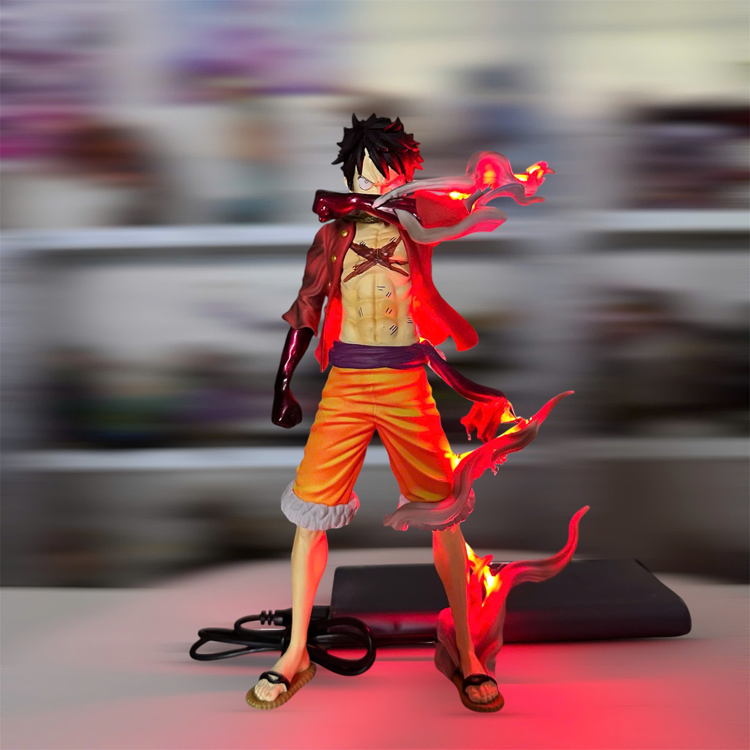 Luffy model blowing hands in ready fighting position 20cm tall - One ...