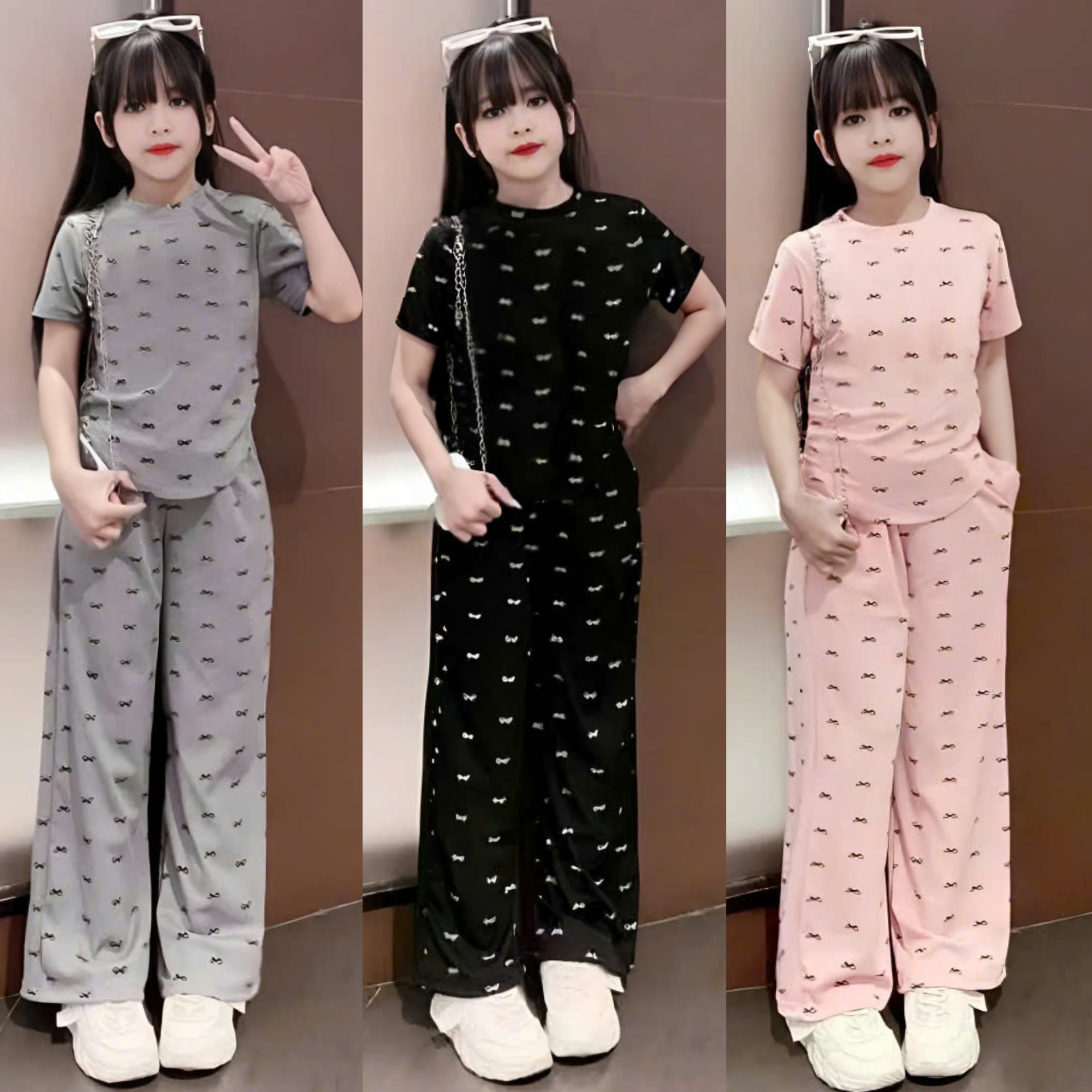 4-14 YEARS OLD short sleeve clothes set for girls made of cool fabric ...