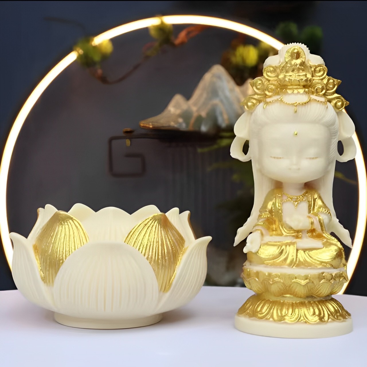 Tượng Phật Để Ô Tô - Tượng PHẬT NHƯ LAI Bằng Gốm Sứ Trang Trí Taplo Xe ...