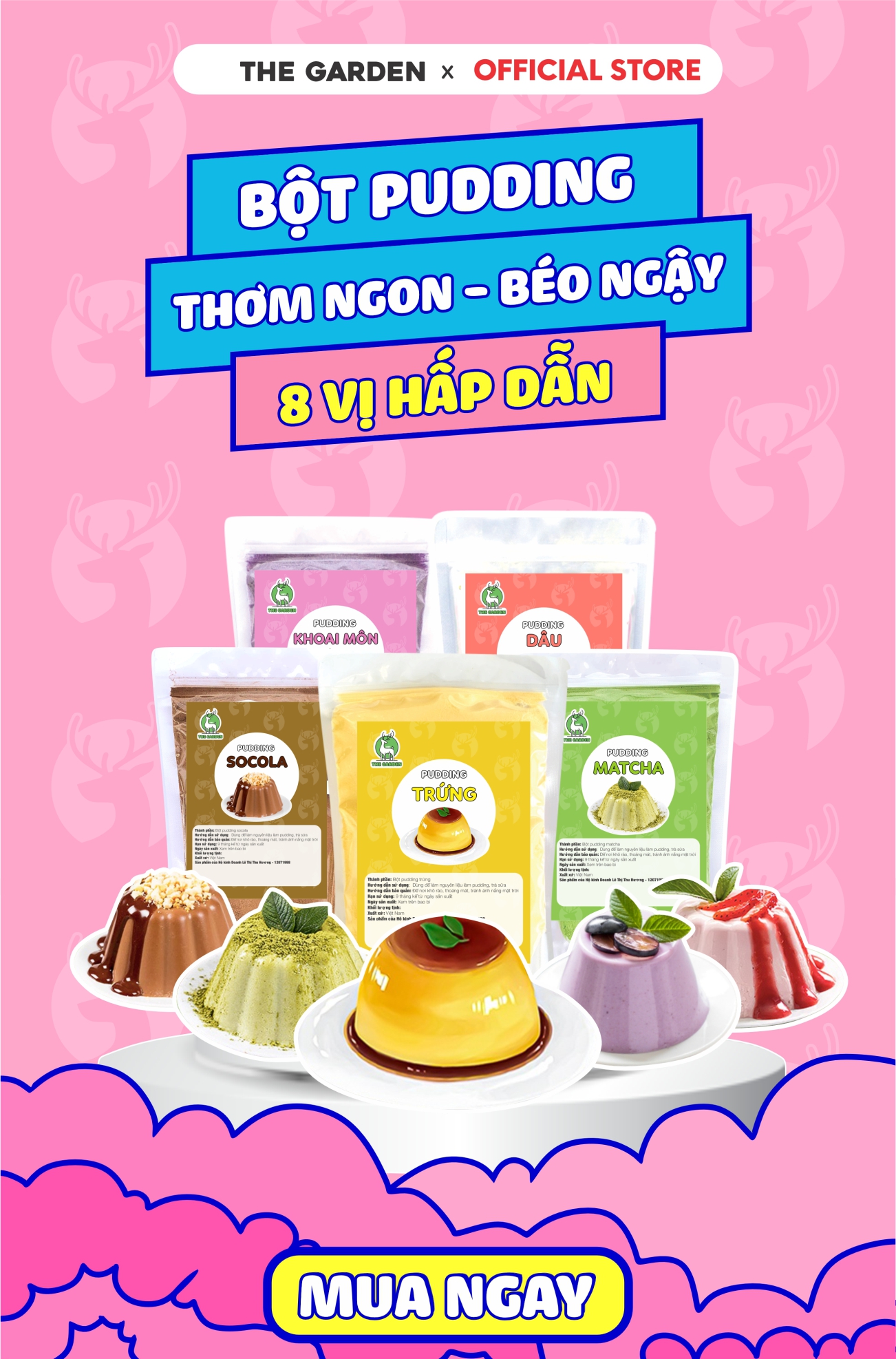 The Garden Egg Pudding Powder weight 100gr set of ingredients for ...