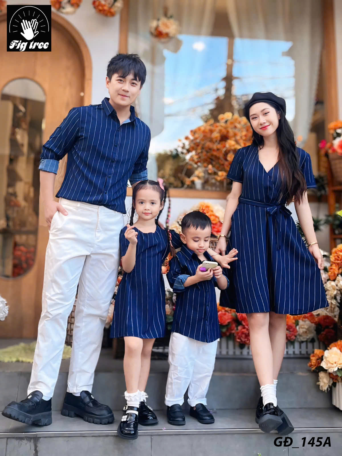 FIG TREE Blue Striped Family Uniform Shirt and Skirt Combo (ms 145A ...