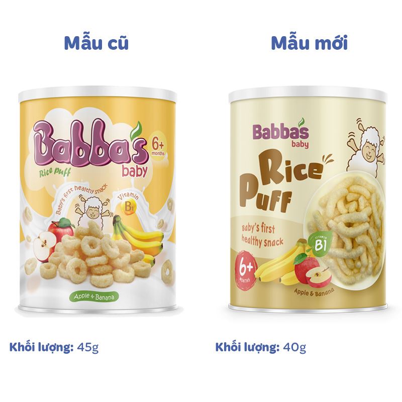 Babba's Baby rice cakes with apple and banana flavor 45g can (from 6 ...