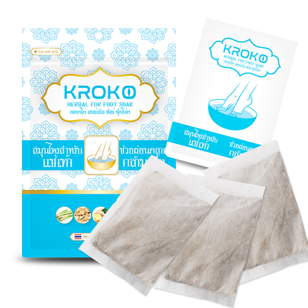 Kroko Foot Soak Thai herbal detoxifying Foot bath (1 bag of 10 small ...