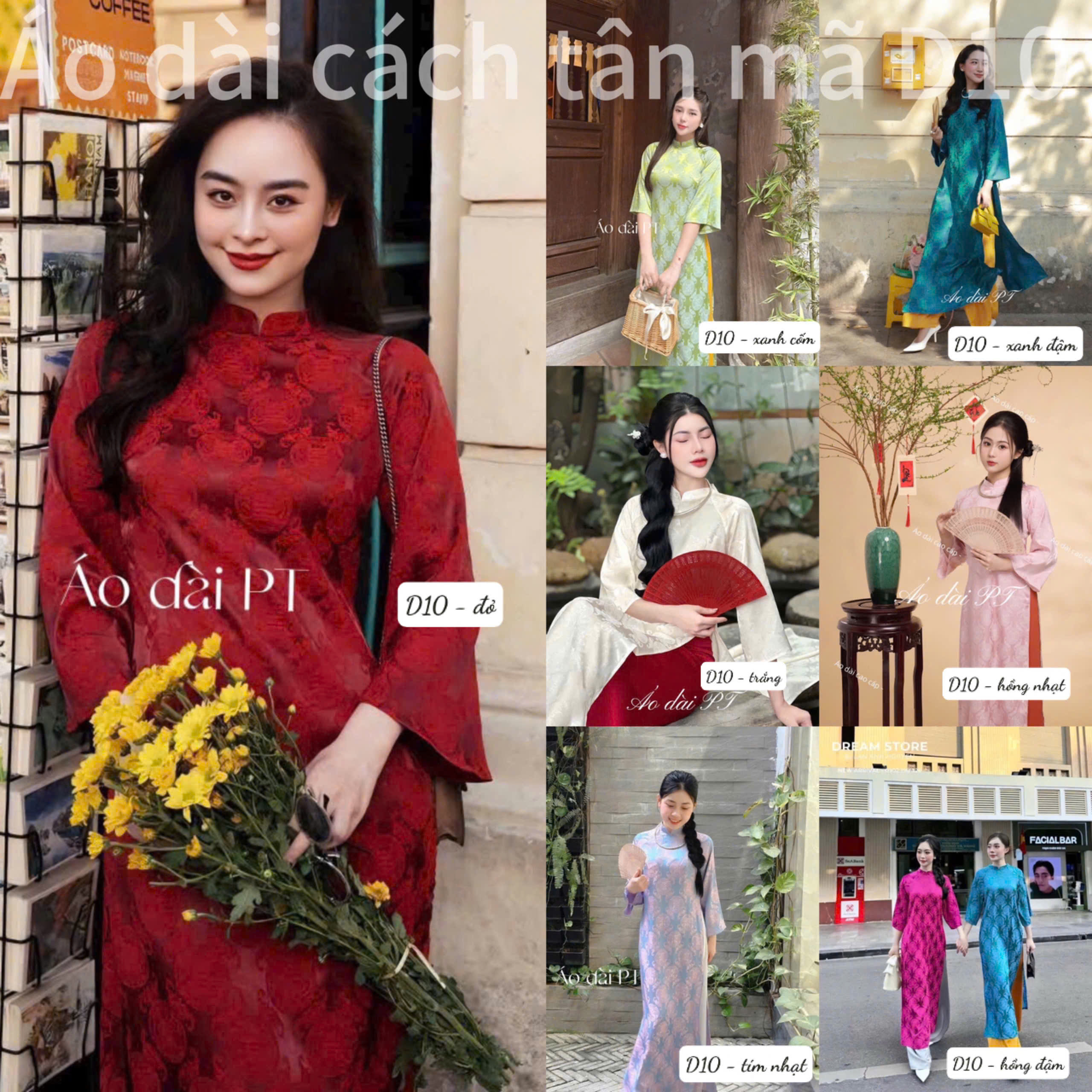 Lovely multi-colored modern brocade ao dai, new model 2025 | Shopee ...