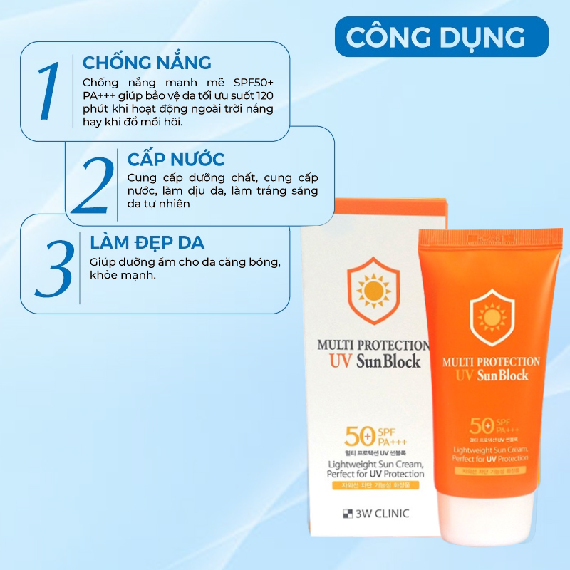 Korean 3W CLINIC Tone Lifting Sunscreen Multi Protection UV Sun Block ...