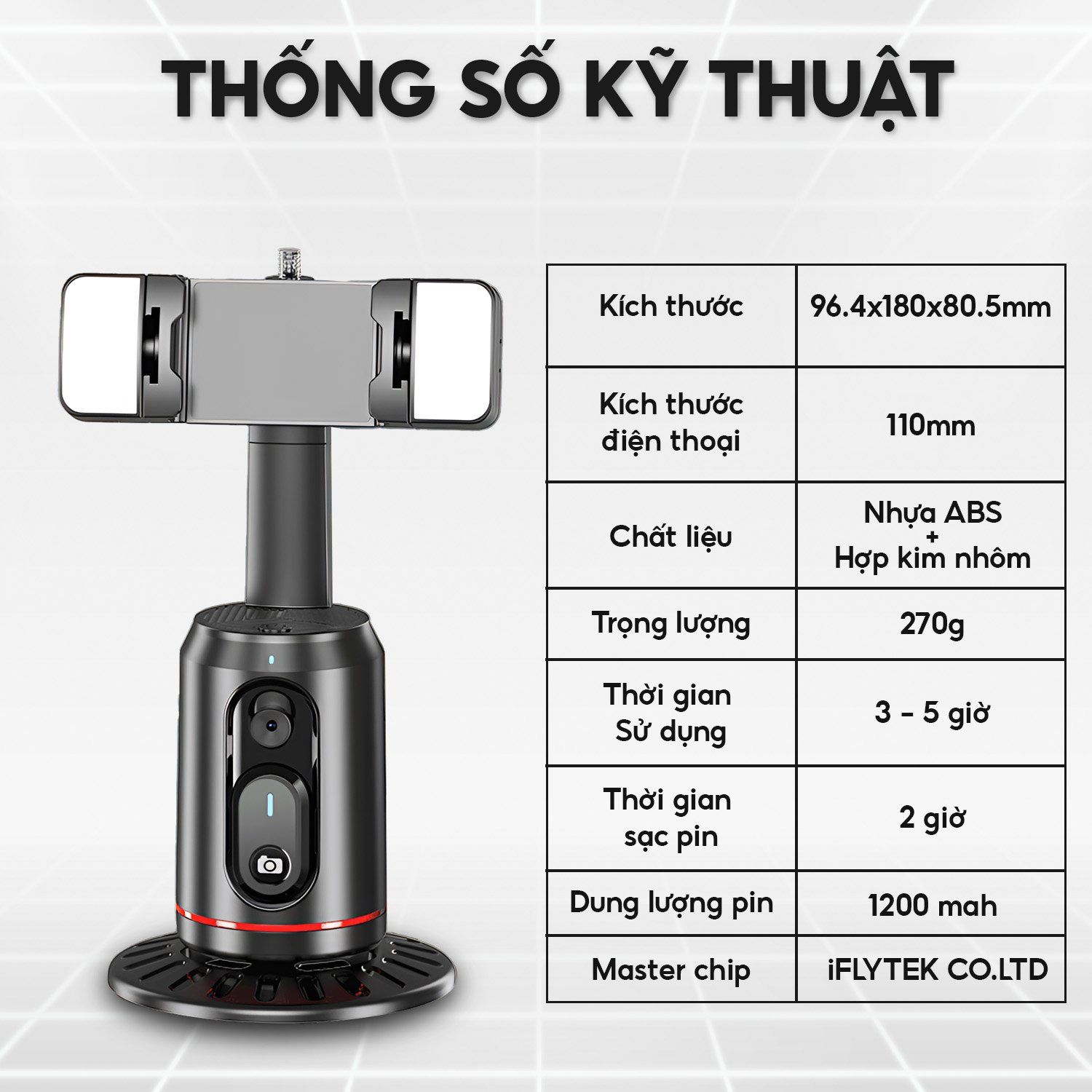 Q02 360 degree motion Gimbal camera stick for livestream phone, video ...