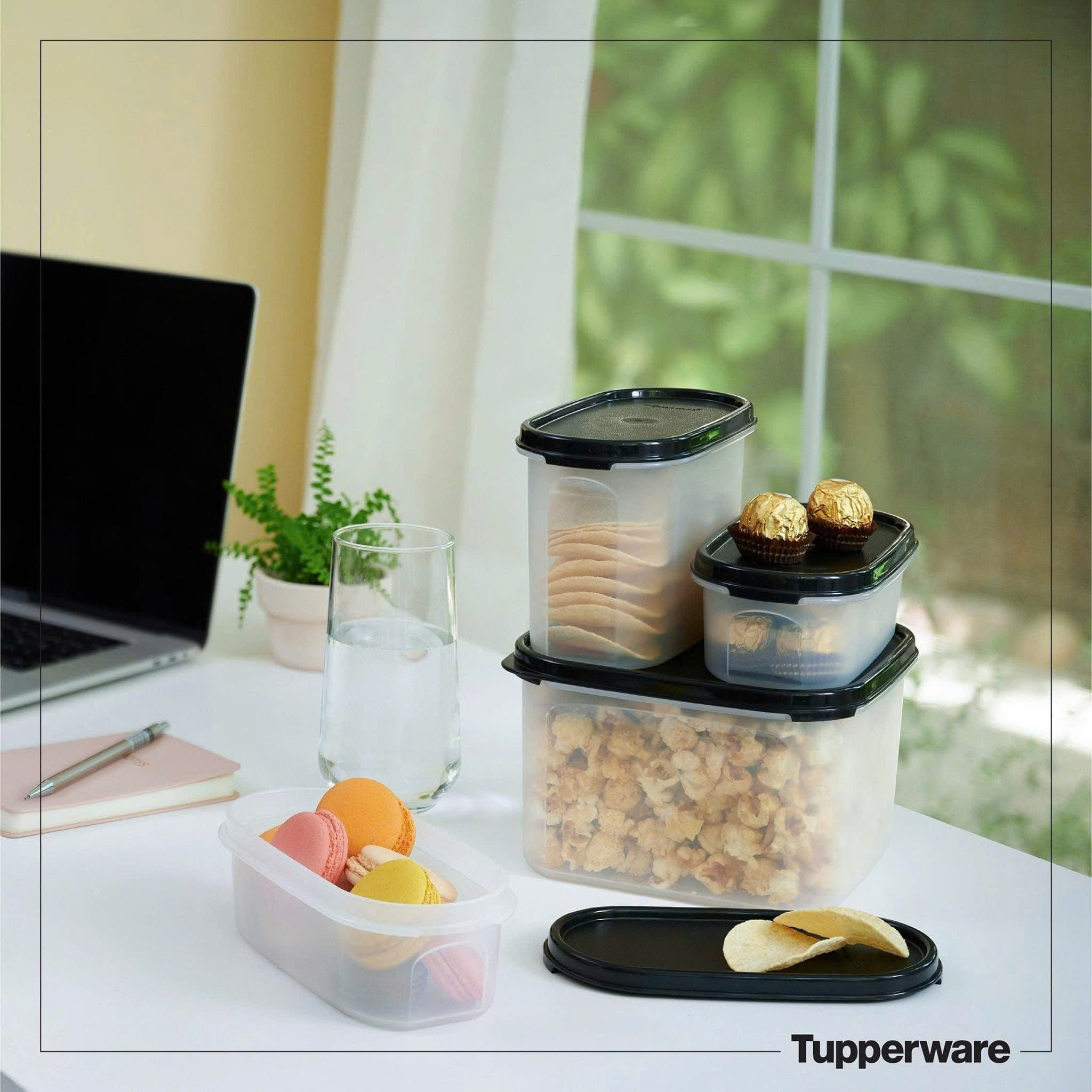 Set OF 4 TUPPERWARE FOOD STORAGE BOXES MODULAR MATES STARTER KITCHEN ...