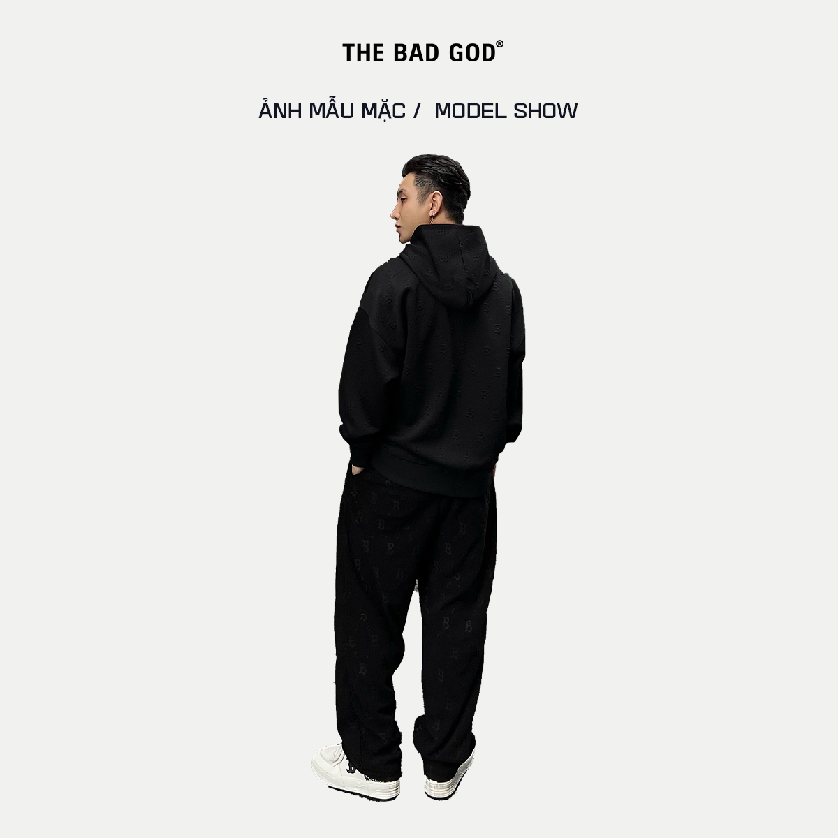The Bad God Arcane Autumn Winter Embossed Letter B Zip Hoodie Jacket ...