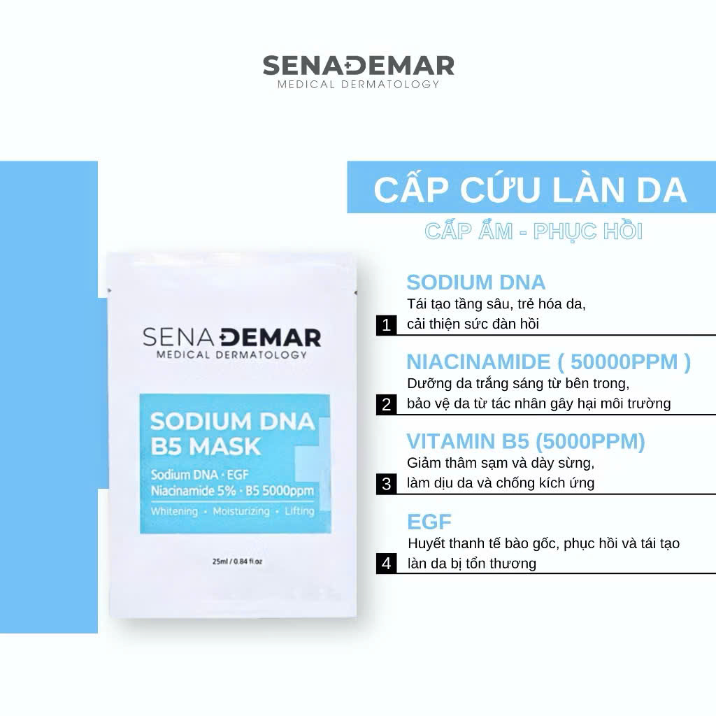 Sodium DNA B5 Mask SENADEMAR Stem Cell Restoration Mask 25ML/Piece ...