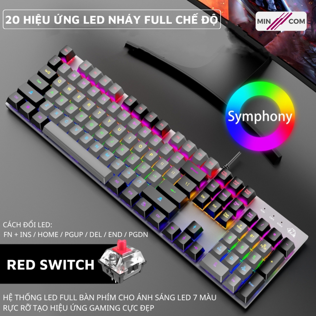Mincom K1 Pro Mechanical Keyboard Uses RED Switch Mechanical Axis ...