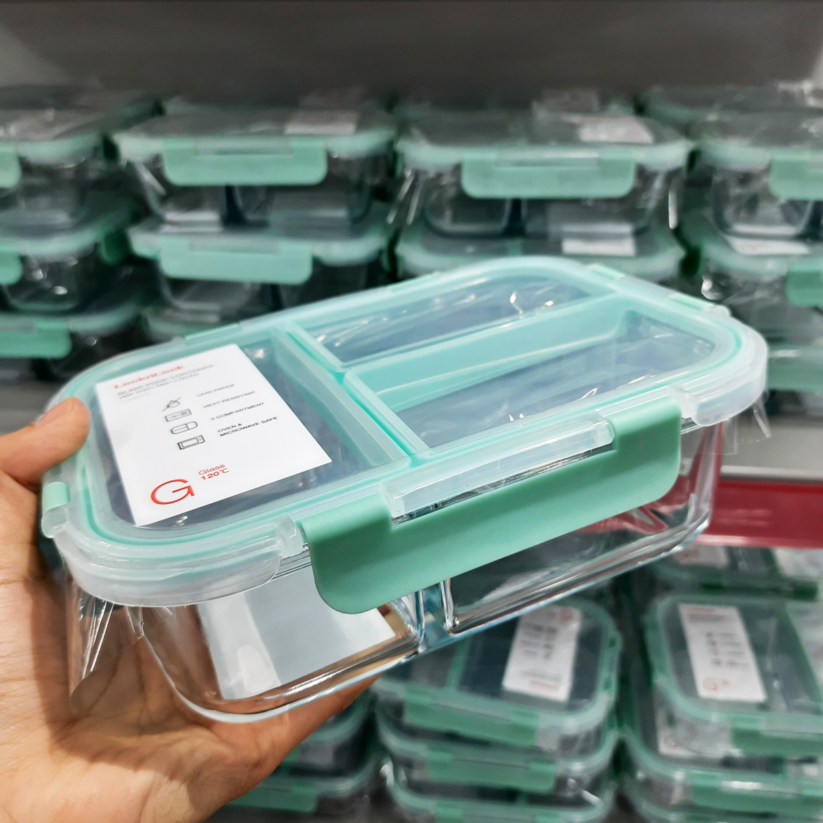 Locknlock LLG456 Divided Glass Box 600ml | Llg457 860ml | Llg458 1040ml ...