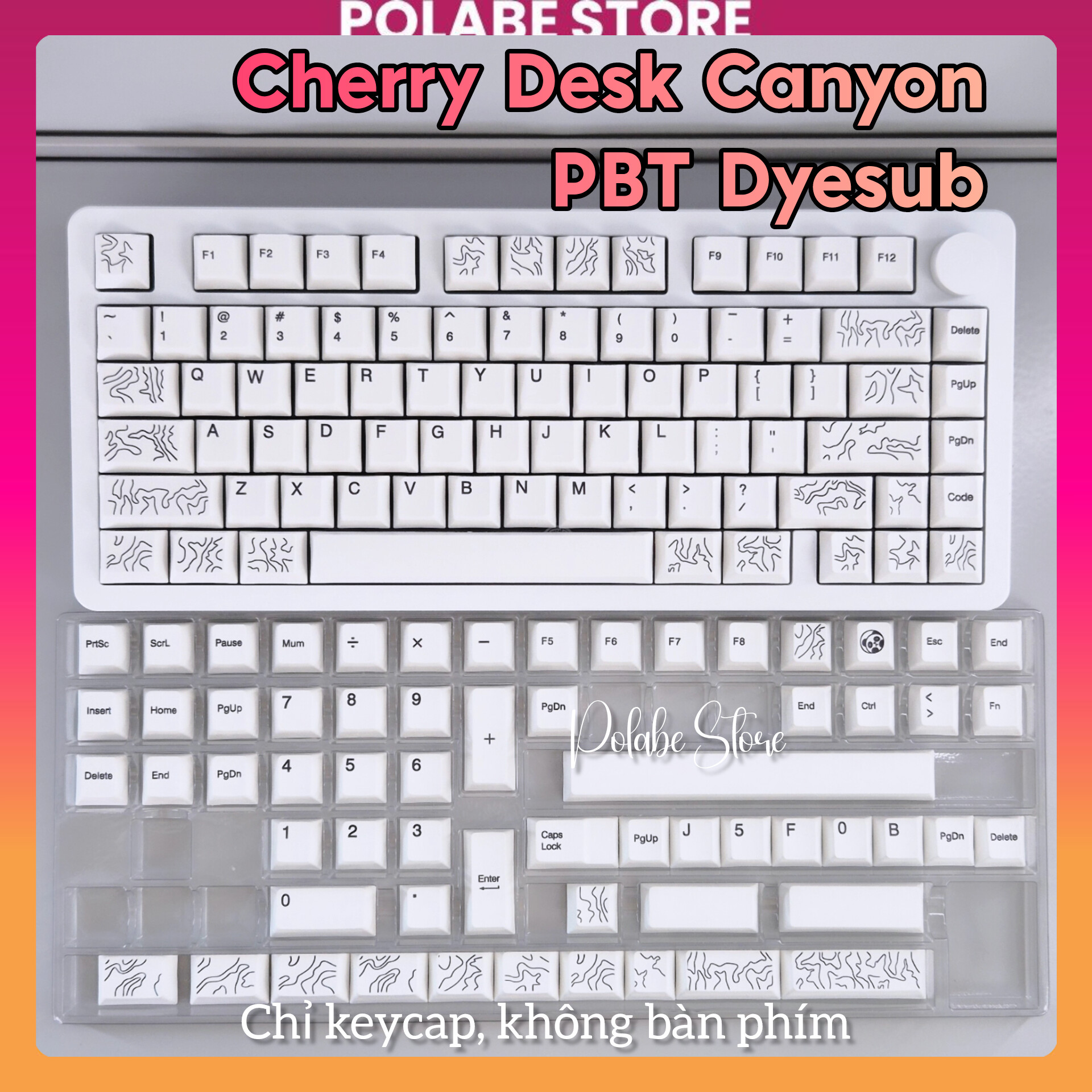 Keycap Desk Canyon Cherry profile PBT Dyesub mechanical keyboard Polabe ...