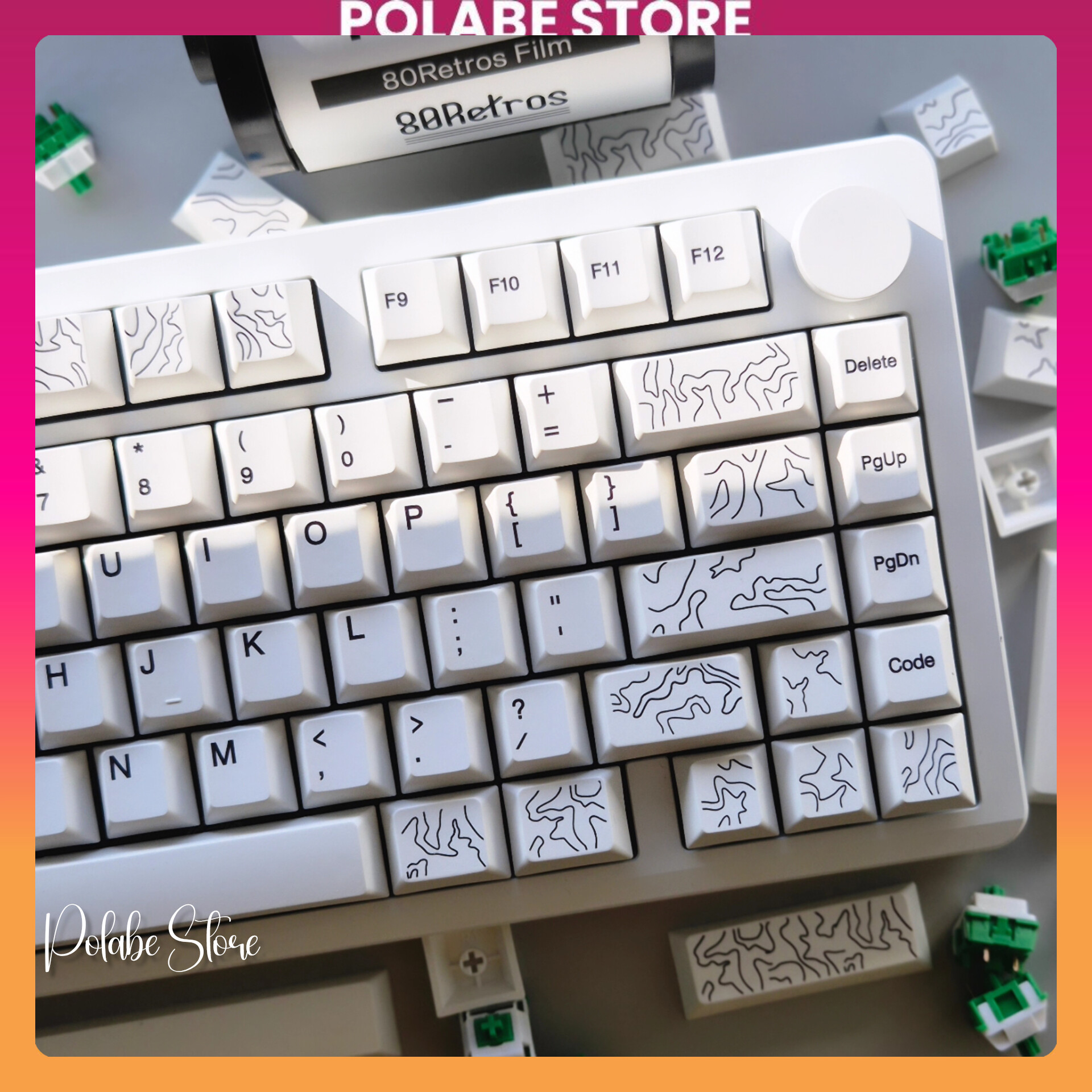 Keycap Desk Canyon Cherry profile PBT Dyesub mechanical keyboard Polabe ...