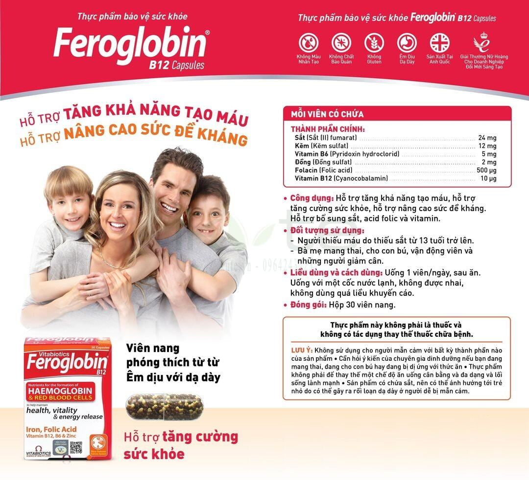 Feroglobin B12 Vitabiotics Iron Tablets help increase hematopoiesis and ...