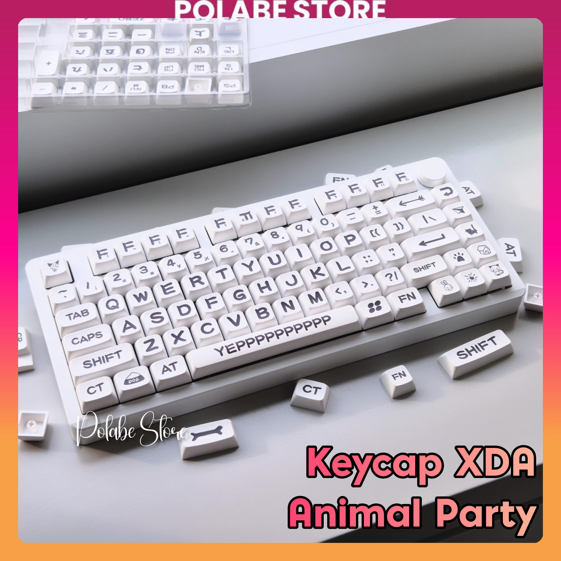 Keycap XDA Animal Party V2 Profile Mechanical Keyboard Polabe Store ...