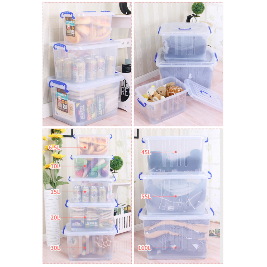 Plastic Bin with Transparent Lid for Storage, Multi-Purpose Toy Storage ...