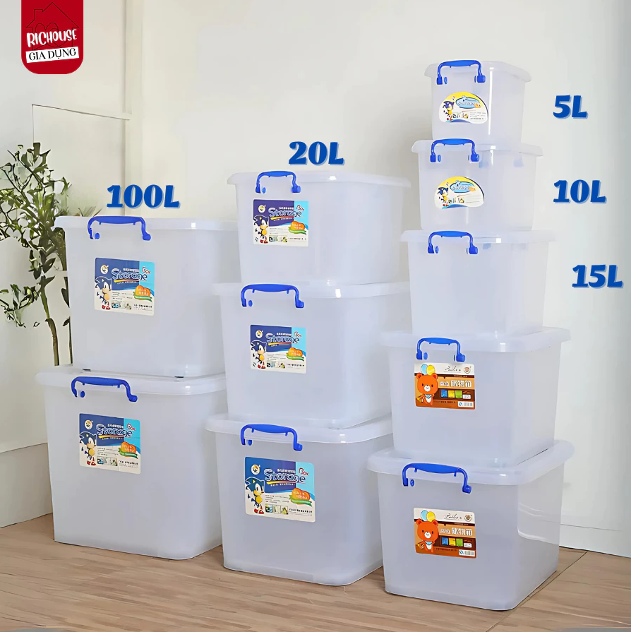 Plastic Bin with Transparent Lid for Storage, Multi-Purpose Toy Storage ...
