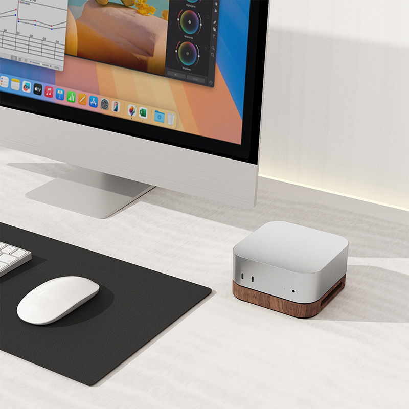 Mac mini M4 wooden shelf with heatsink for office corner decor | Shopee ...