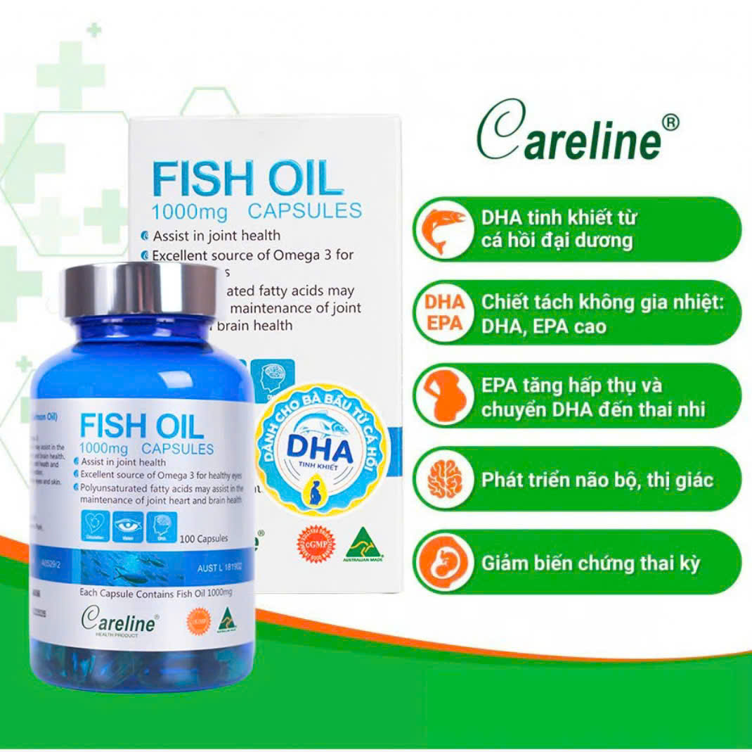 Careline Fish Oil DHA EPA Fish Oil supplement for pregnant women 100 ...