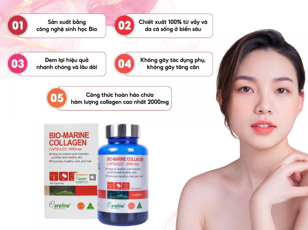 Careline Bio Marine Collagen Collagen Collagen Supplement 2000Mg 60 ...