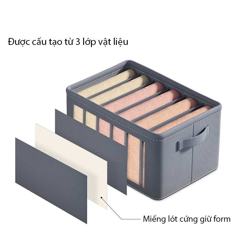 Foldable fabric clothing box with compartments, helps organize the ...
